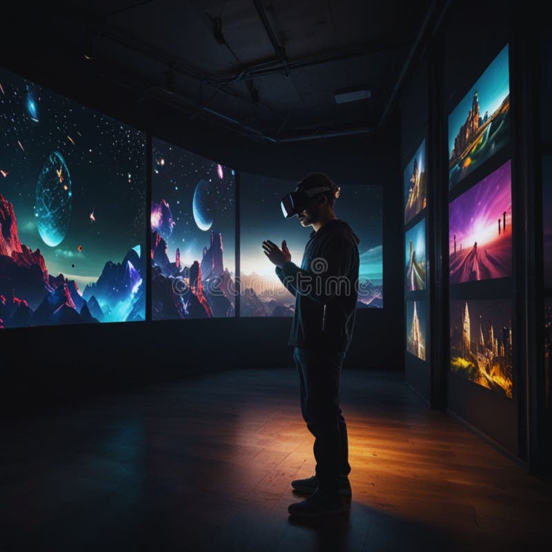 Immersive Realities: the Virtual Experience Stock Image - Image of ...