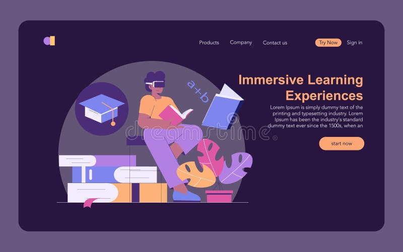 Immersive Reality. Flat Vector Illustration Stock Vector - Illustration ...