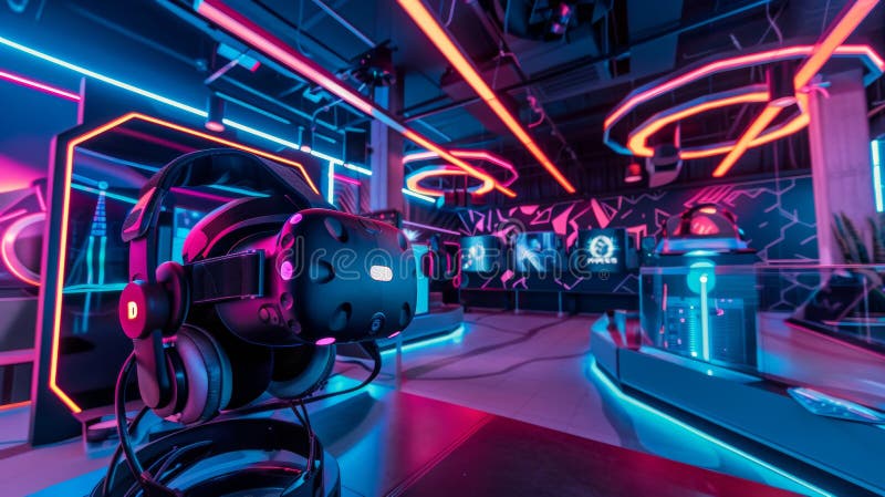 An Immersive Reality Gaming Setup Featuring Multiple VR Headsets in a ...