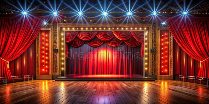 Immersive Red Curtain Stage Design Bright Screens Dynamic Lighting and ...