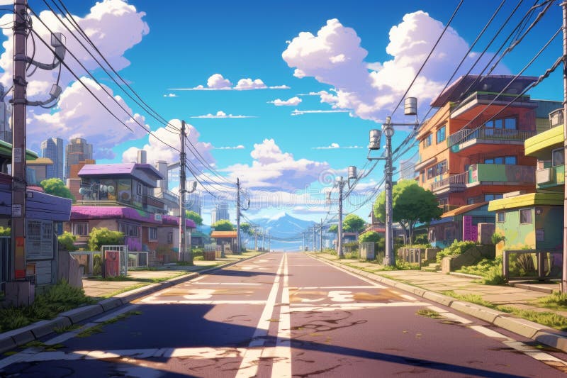 Immersive Road View Anime Visual Novel Game. Generate Ai Stock ...