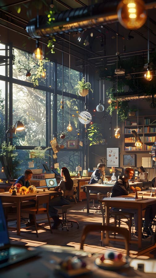 Immersive Science Classroom with Intricate and 3D Printed Models Stock ...