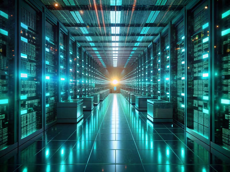 Immersive Server Room Visualization a Deep Dive into Futuristic Data Processing and Network ...