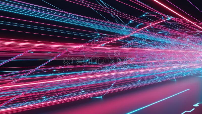 Immersive Tech Setting with Vibrant Data Stream Visualization ...