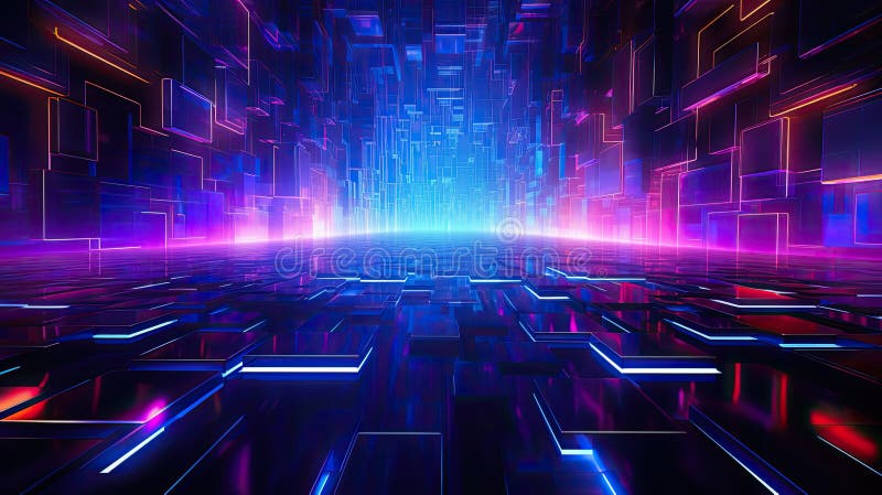 Immersive Technology Background Light Stock Illustration - Illustration ...