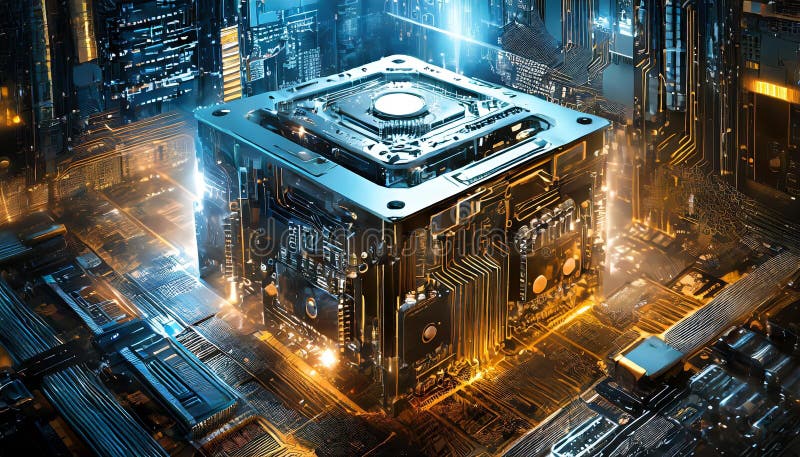 Immersive Ultra-High Detail Chrome Supercomputer Texture Design ...