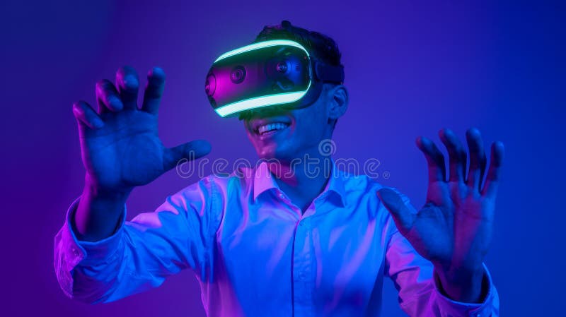 Immersive Virtual Reality Experience Concept Stock Photo - Image of ...