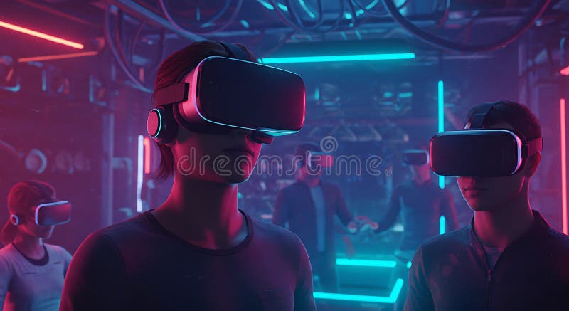 Immersive Virtual Reality Experience Exploring the Metaverse Stock ...