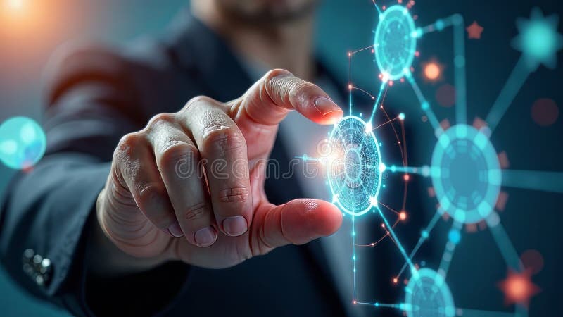 Immersive Virtual Reality Experience a Futuristic Hand Interacting with ...