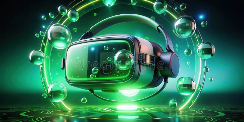 Immersive Virtual Reality Headset Experience Futuristic Design with ...