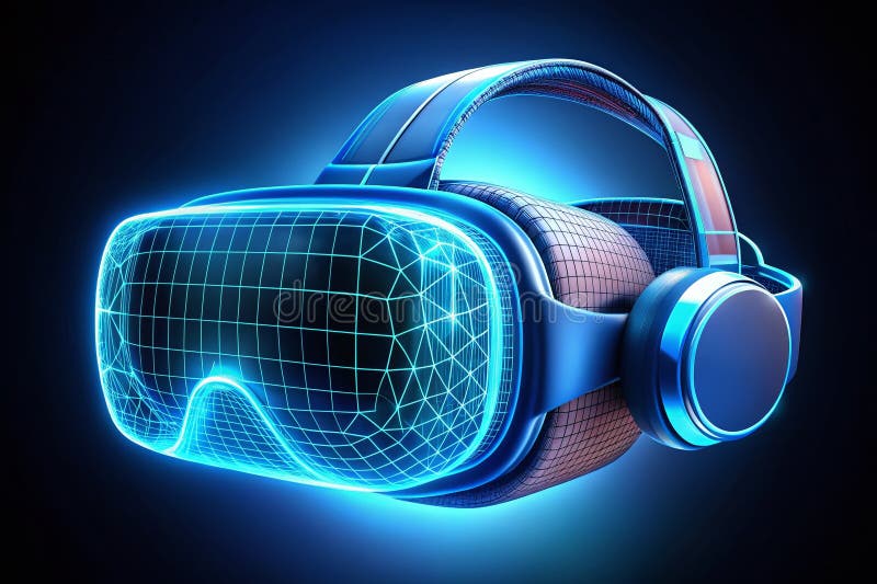 Immersive Virtual Reality Headset Explore the Future with a Blue ...
