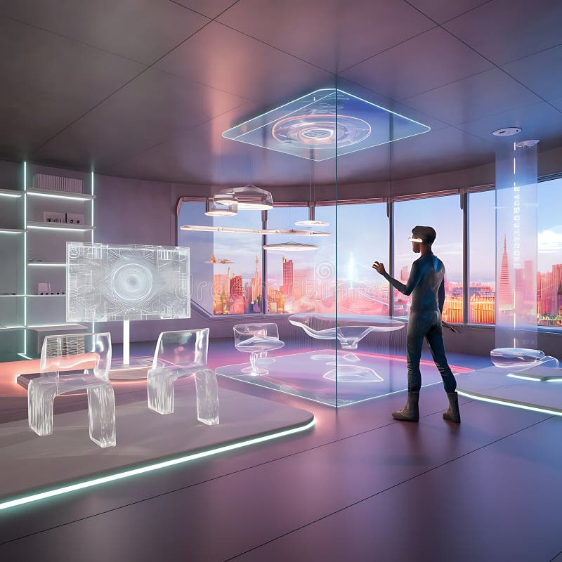 Immersive Virtual Reality Mockup, Modern Living Room Interior Design ...