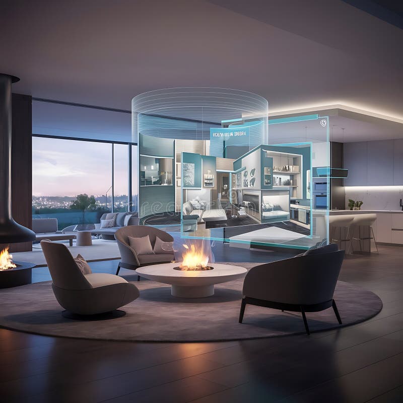 Immersive Virtual Reality Mockup, Modern Living Room Interior Design ...