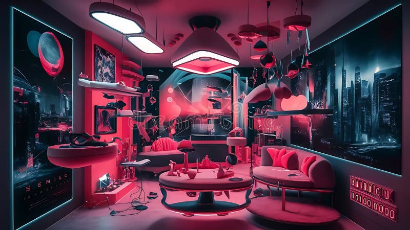 Immersive Virtual Reality Mockup, Modern Living Room Interior Design ...