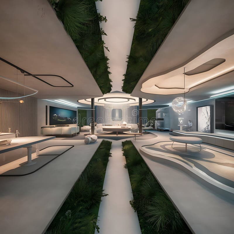 Immersive Virtual Reality Mockup, Modern Living Room Interior Design ...