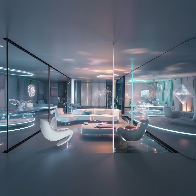 Immersive Virtual Reality Mockup, Modern Living Room Interior Design ...