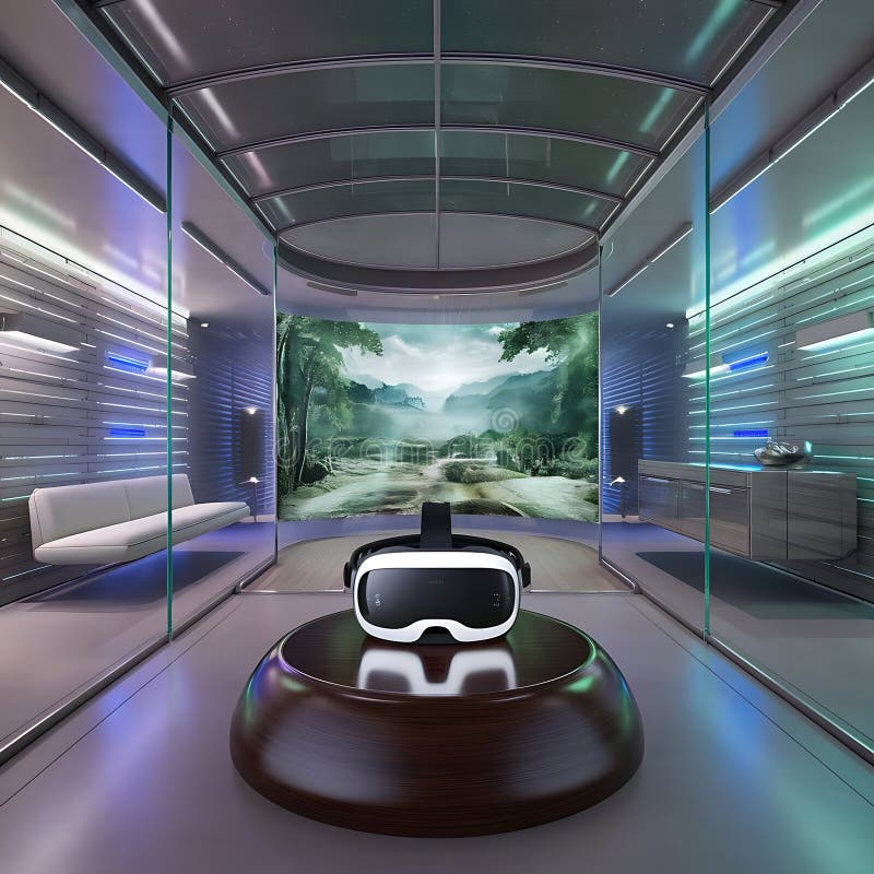Immersive Virtual Reality Mockup, Modern Living Room Interior Design ...