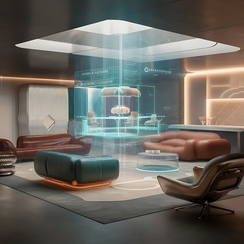 Immersive Virtual Reality Mockup, Modern Living Room Interior Design ...