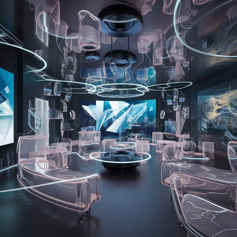 Immersive Virtual Reality Mockup, Modern Living Room Interior Design ...