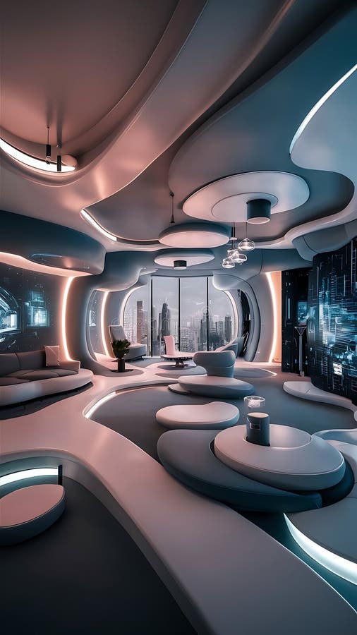 Immersive Virtual Reality Mockup, Modern Living Room Interior Design ...