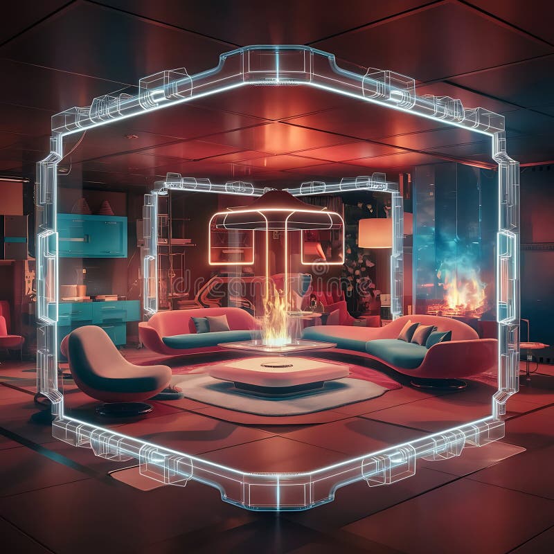 Immersive Virtual Reality Mockup, Modern Living Room Interior Design ...