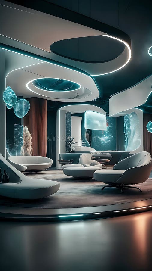 Immersive Virtual Reality Mockup, Modern Living Room Interior Design ...