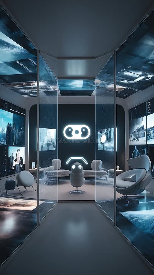 Immersive Virtual Reality Mockup, Modern Living Room Interior Design ...