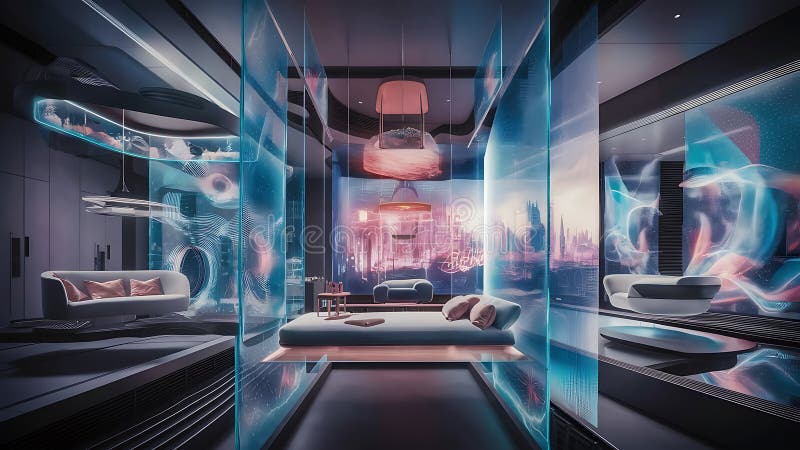 Immersive Virtual Reality Mockup, Modern Living Room Interior Design ...