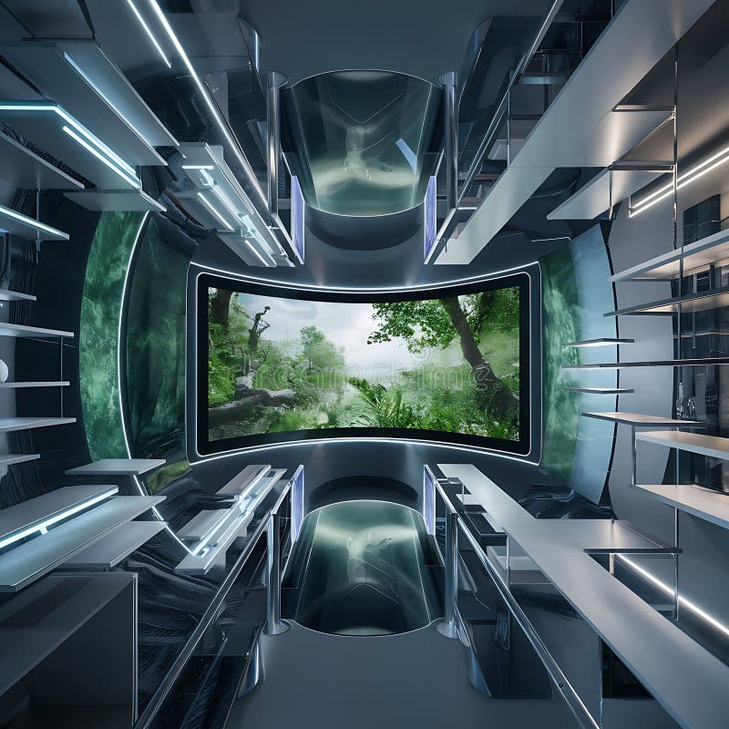 Immersive Virtual Reality Mockup, Modern Living Room Interior Design ...