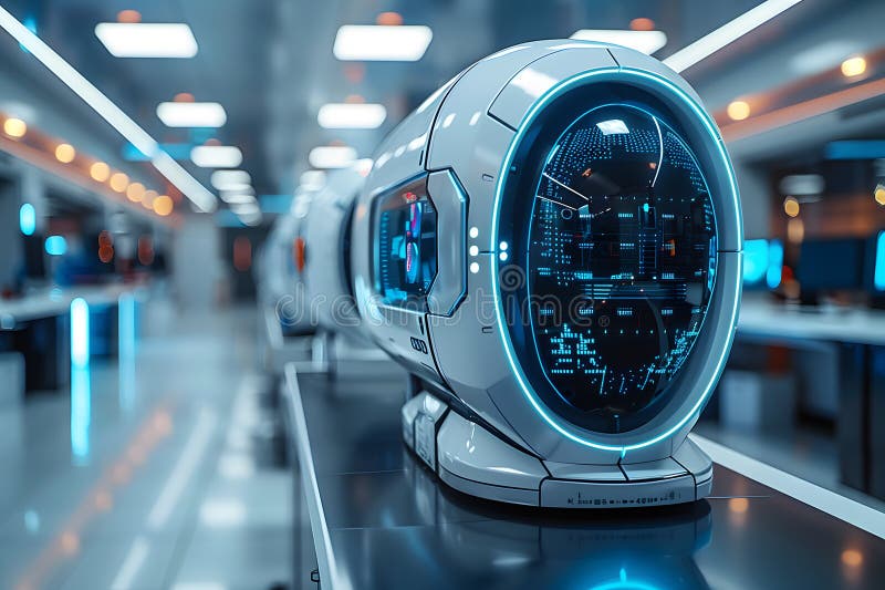 Immersive Virtual Reality Office - Blue-Grey Background & Modern Tech ...