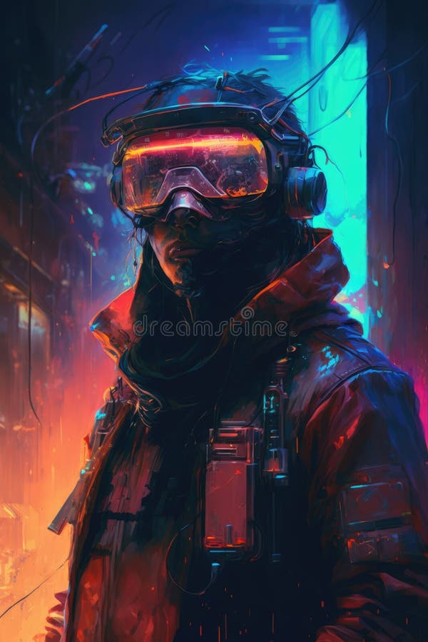 Immersive Virtual Reality Warrior Digital Art Poster AI Generation ...