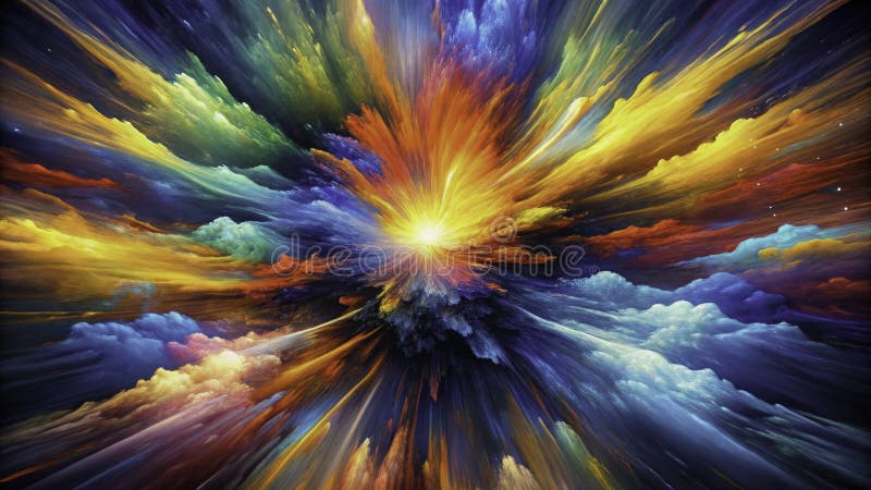 An Immersive Visual Symphony: Abstract Explosion of Cosmic Colors in a ...