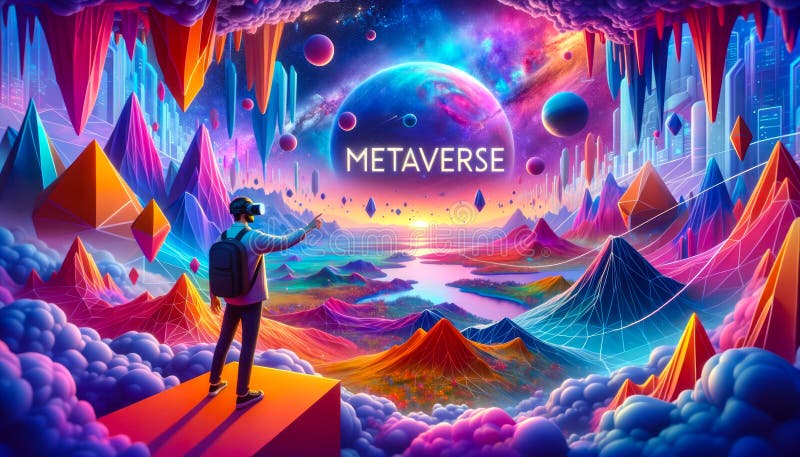 Immersive VR Gateway User Transported To Metaverses Expansive Digital ...