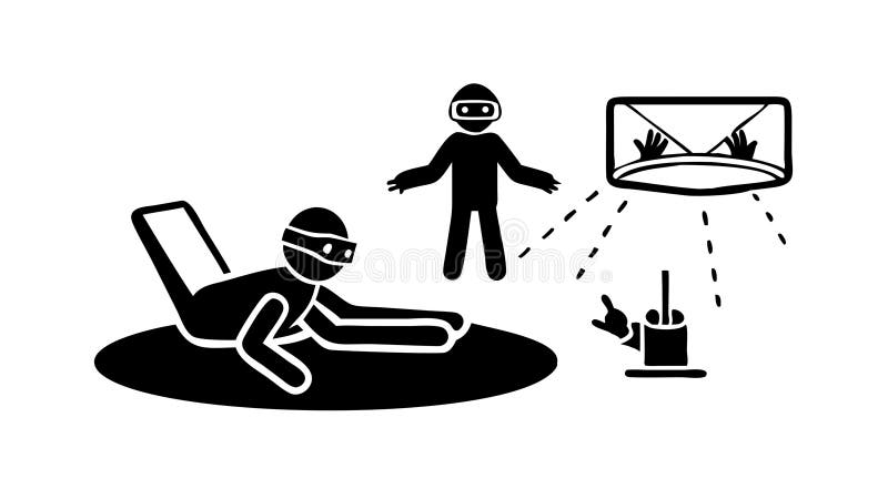 Immersive VR Interaction. Person Engaging with Virtual Objects. Vector ...