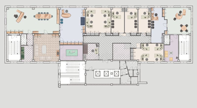 Immeuble De Bureaux De Plan Illustration Stock - Illustration of ...