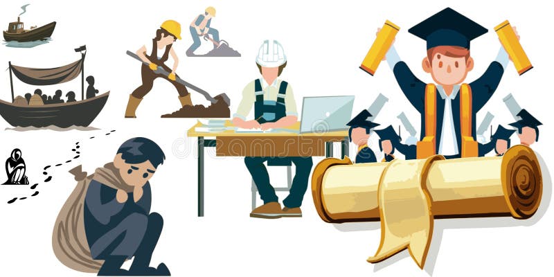 Immigrant Vector Graphics Illustration Stock Illustration ...