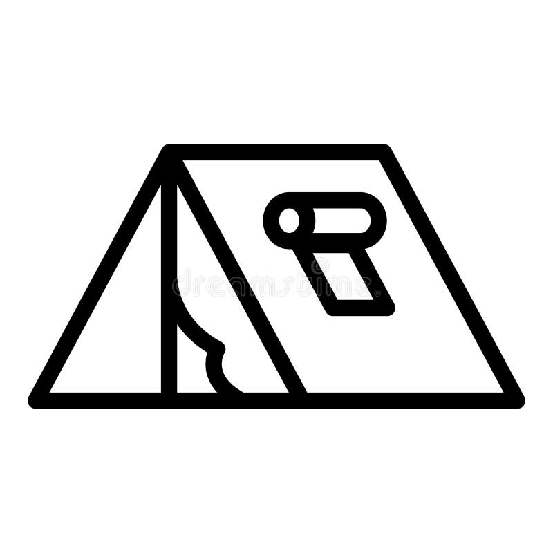 Homeless Man Tent Icon, Outline Style Stock Vector - Illustration of ...