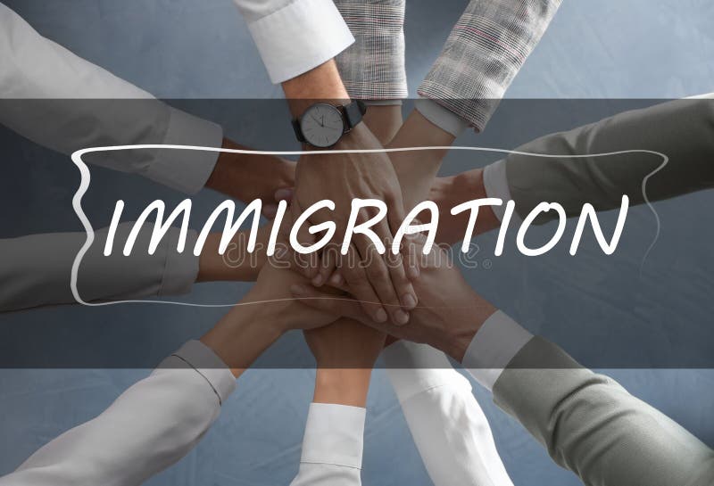 Immigration Concept. People Holding Hands, Top View Stock Image - Image ...