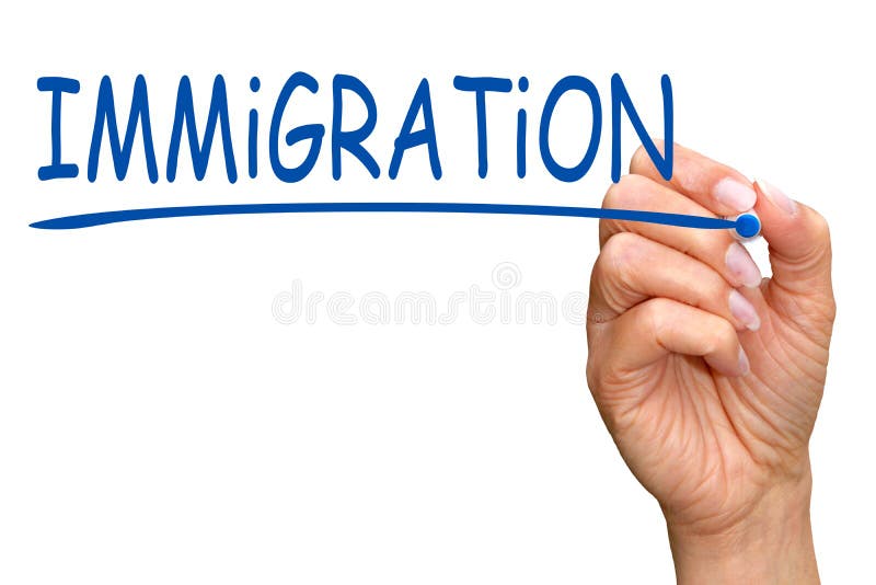 Immigration - Female Hand Writing Text Stock Image - Image of ...