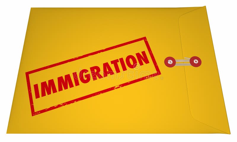 Immigration Files Documents Application Envelope Stamped Word Stock ...