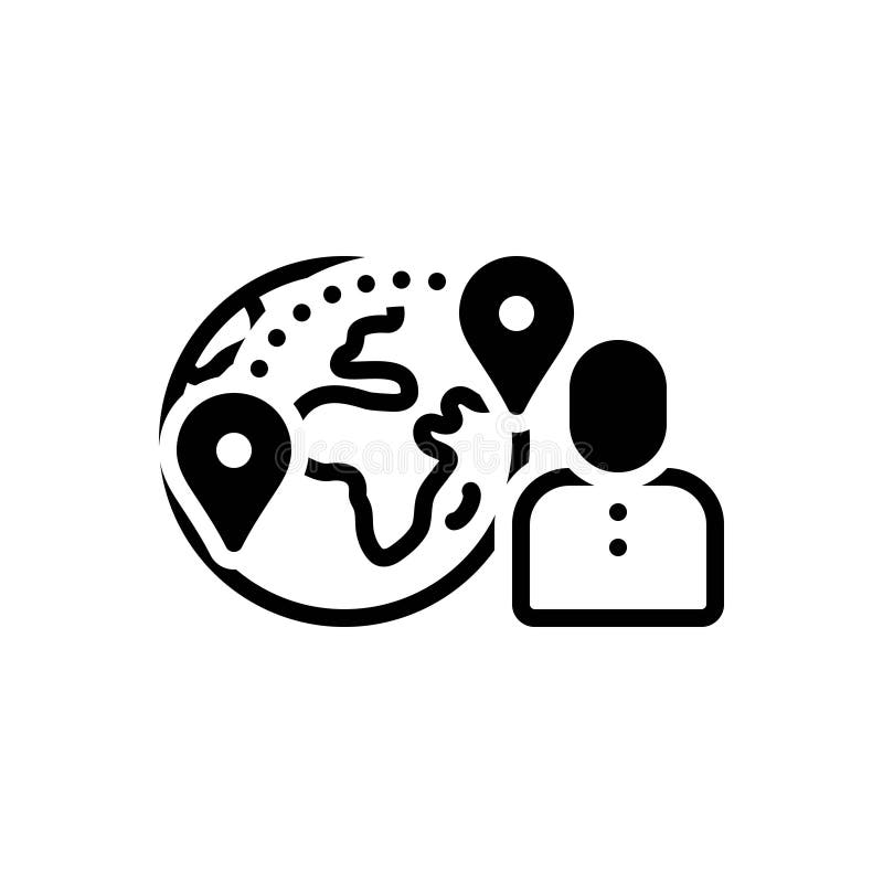 Black Solid Icon for Immigration, Exoduses and Migration Stock Vector ...