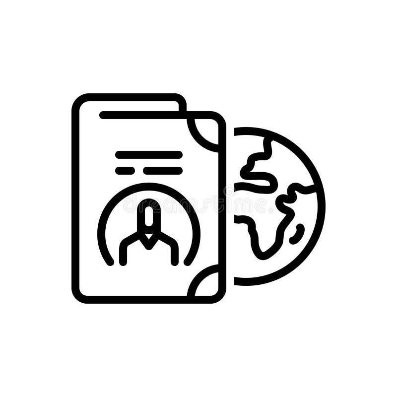 Black Line Icon for Immigration, Migration and Travel Stock Vector ...