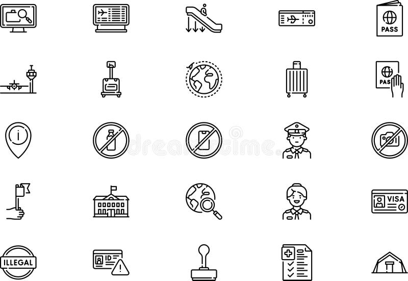 Immigration Icons Collection is a Vector Illustration with Editable ...