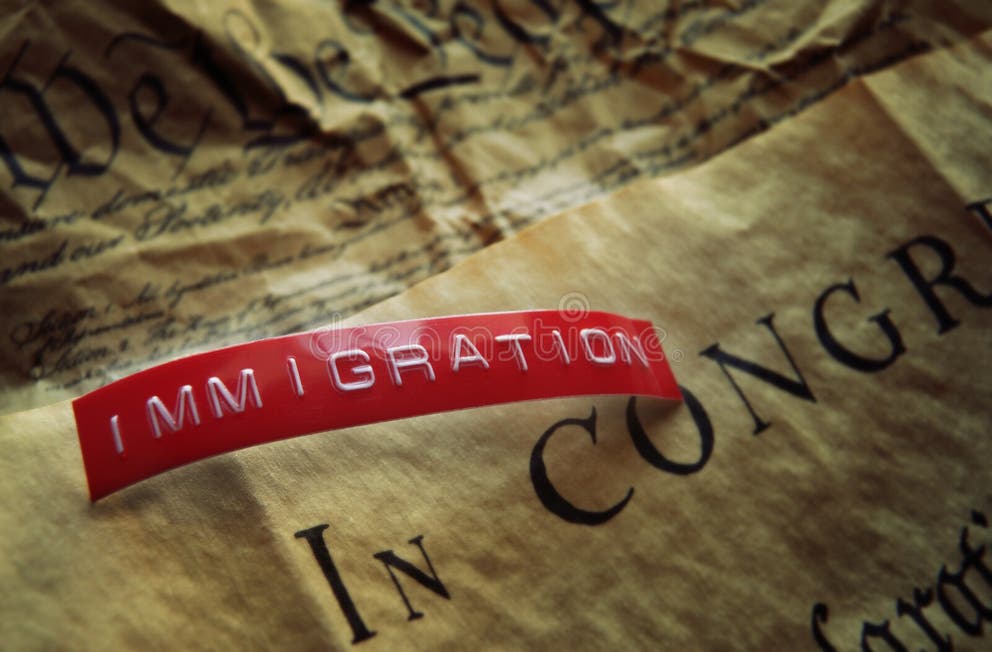 Immigration Label on the US Constitution and Declaration of ...