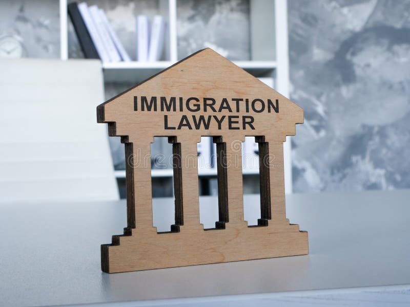 Immigration Lawyer Plate on the Office Desk. Stock Image - Image of ...
