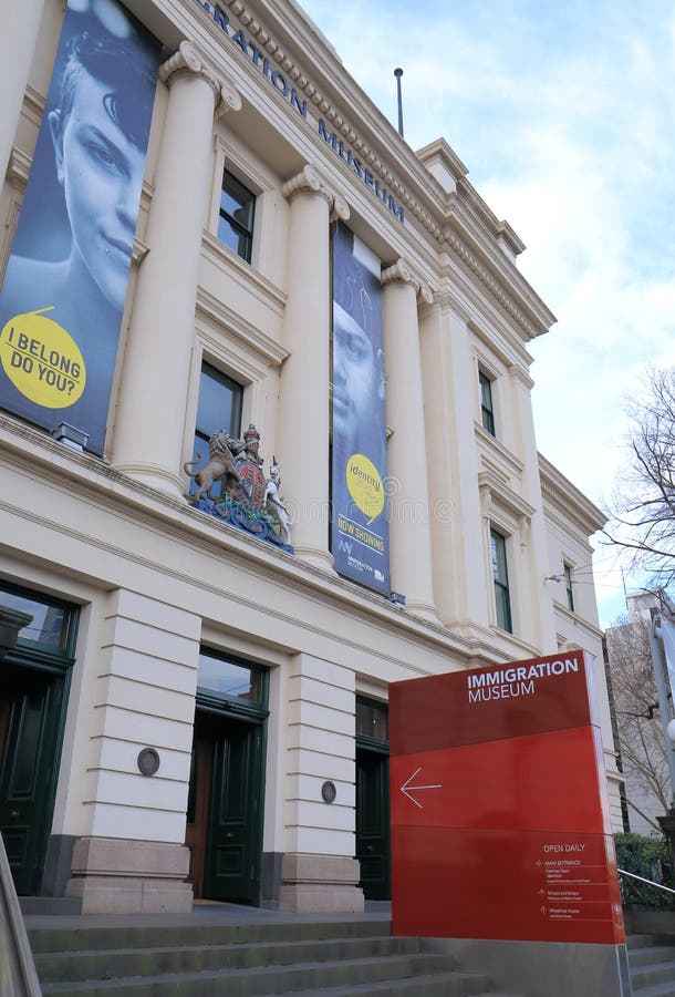 Melbourne Immigration Museum Building on Flinders Street Shot at Dusk ...