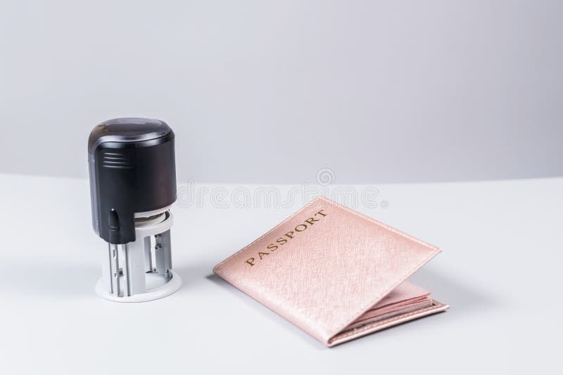 Immigration and Passport Control at the Airport. Border Control. Stamp ...