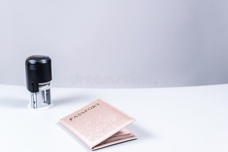 Immigration and Passport Control at the Airport. Border Control. Stamp ...