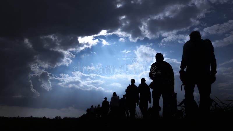Immigration of Peopleand Dark Sky Editorial Stock Photo - Image of ...