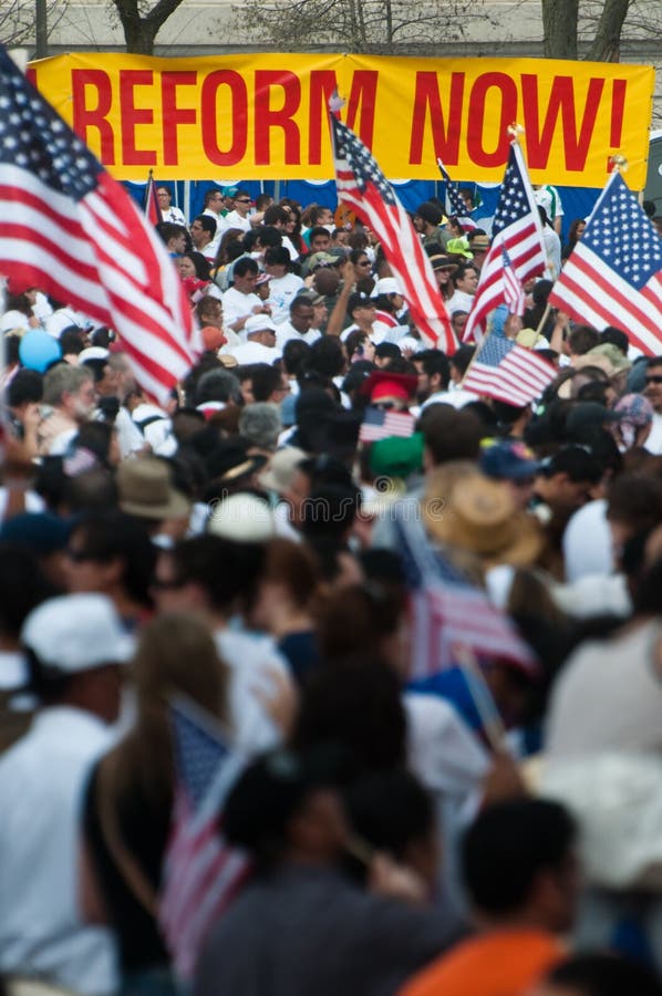 Immigration Rally in Washington Editorial Image - Image of march ...